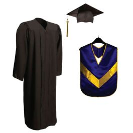 CIU Associates Matte Graduation Cap, Gown, Tassel & Shield