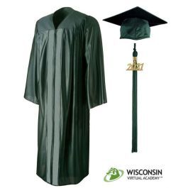 Wisconsin Virtual Academy Forest Green Cap, Gown & Tassel