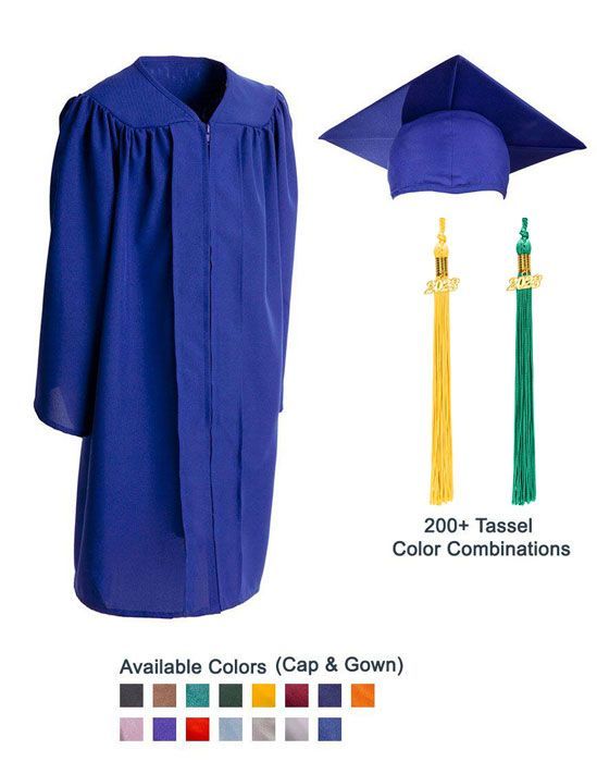 Graduation Cap And Gown Blue
