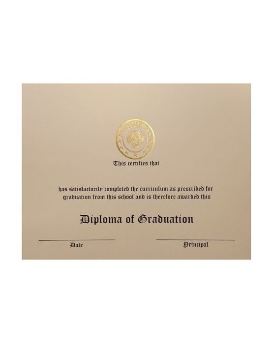 Gold Foiled Ivory Stock Diplomas