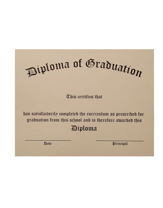 Thermographed Ivory Stock Diploma