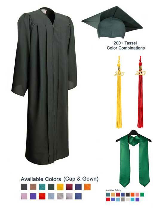 White And Green Cap And Gown