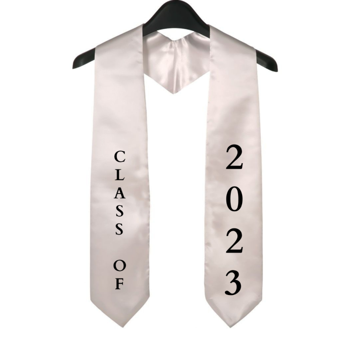 Imprinted Class of 2020 White Graduation Stole | GraduationSource