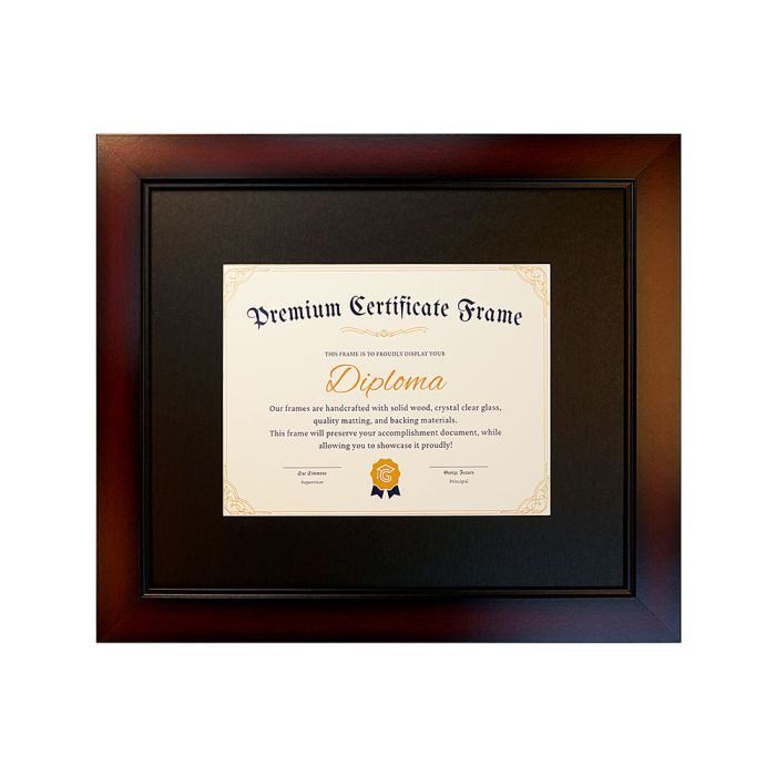 Cherry Moulding Diploma Frame with Black Matting