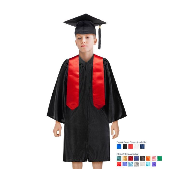 Child Essentials Shiny Cap, Gown, Tassel & Stole Package