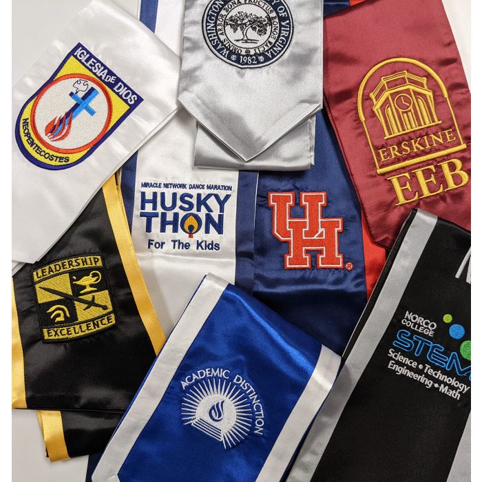 Custom Full-Color Embroidery (1 Side) Graduation Stole