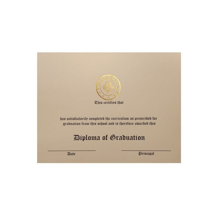 Gold Foiled Ivory Stock Diplomas