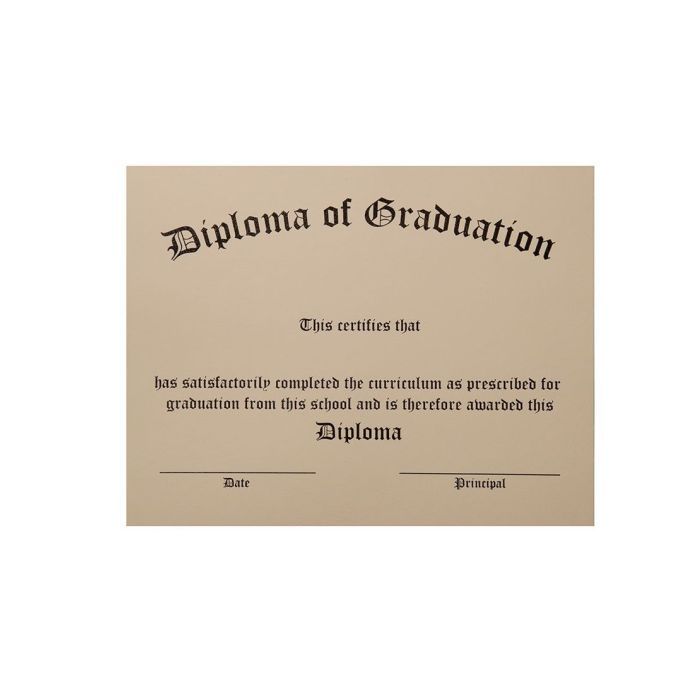 Thermographed Ivory Stock Diploma