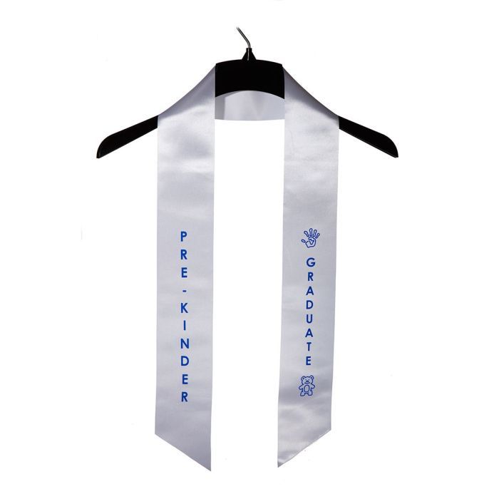 Child Pre-Kindergarten Imprinted White Sash