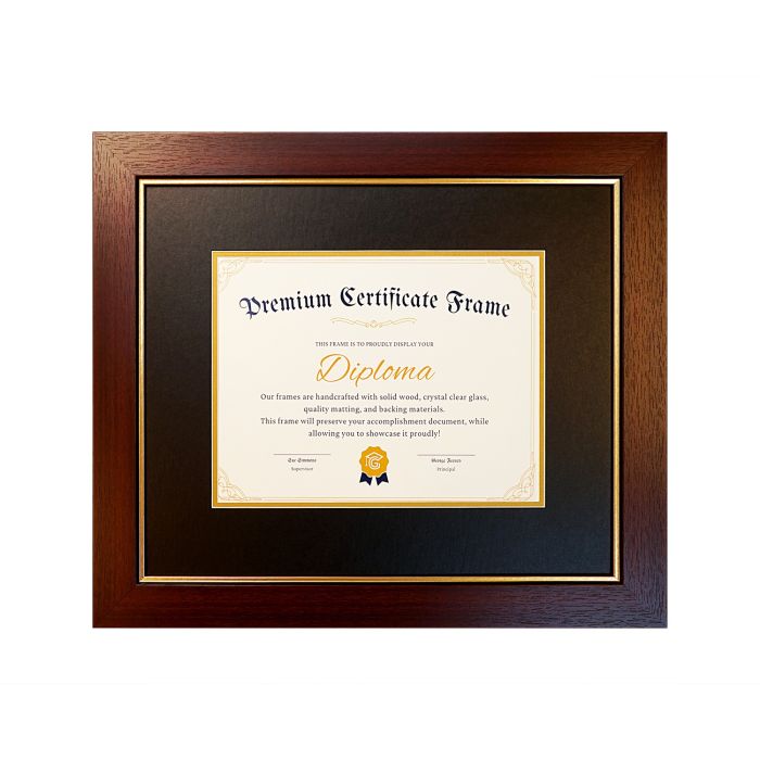 Mahogany Moulding Diploma Frame with Black Matting