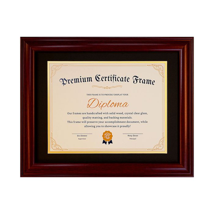 Pine Wood Diploma Frame with Glass Cover