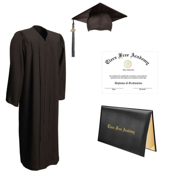 Tiers Free Academy Cap, Gown, Tassel, Diploma Cover & Diploma