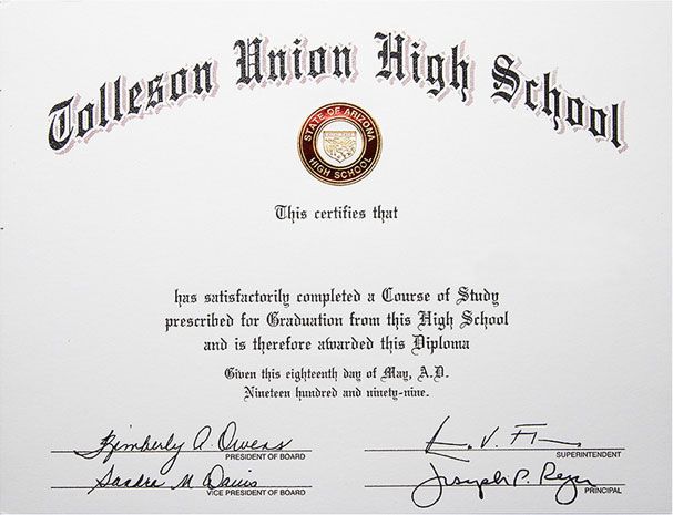 Custom Diploma - Thermo or Flat Print with Foil Stamping