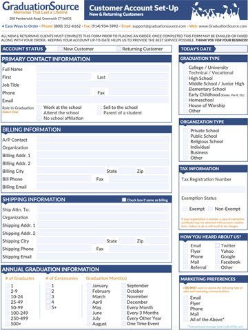 Downloadable Order Forms | GraduationSource